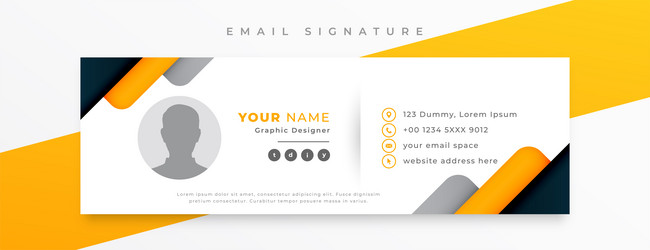 Professional email signature card template Vector Image