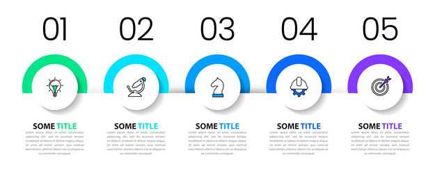 Infographic templates 5 squares with text in a row