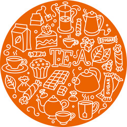 Tea and cake icon Royalty Free Vector Image - VectorStock