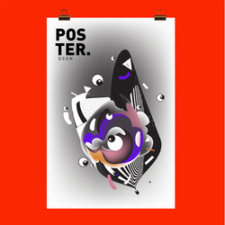 Abstract colorful cartoon character cover Vector Image