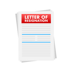 Letter of resignation paper document file Vector Image