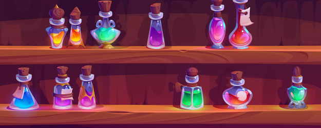 Blue game elixir bottle and cloud animation sprite