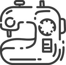 Sewing machine line icon tailor equipment symbol Vector Image