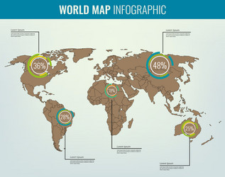 World map infographic template all countries Vector Image