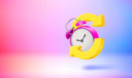 No time concept with clock icon 3d Royalty Free Vector Image