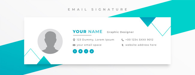 Professional email signature card template Vector Image