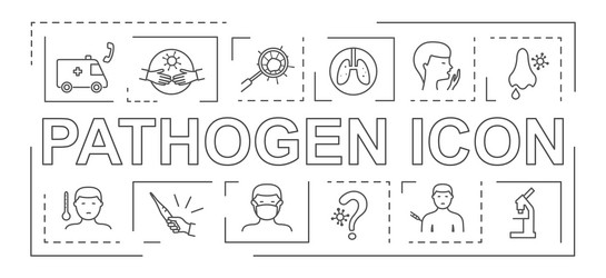 Pathogen icons text Royalty Free Vector Image - VectorStock