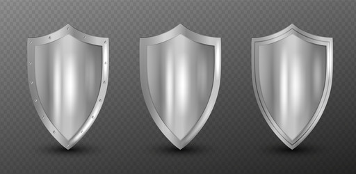 Realistic shield set Royalty Free Vector Image
