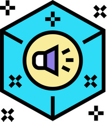 Surround sound neon glow icon Royalty Free Vector Image