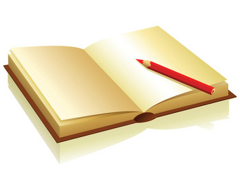 Book and pen cartoon Royalty Free Vector Image
