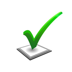 Green grunge check mark correct answer checking Vector Image