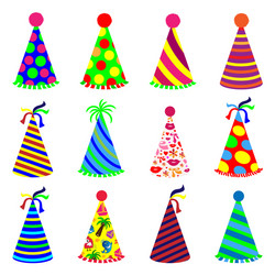 Party caps colorful cartoon birthday and carnival Vector Image
