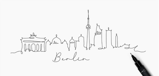 Berlin skyline line art Royalty Free Vector Image