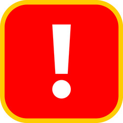 Red triangle exclamation mark icon warning sign Vector Image