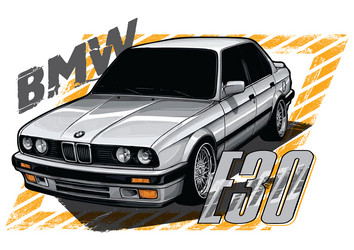 Bmw e34 Royalty Free Vector Image - VectorStock