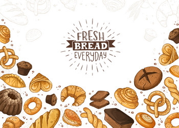 Fresh bread poster Royalty Free Vector Image - VectorStock