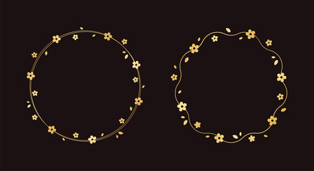 Aesthetic floral frame cute round border for card Vector Image