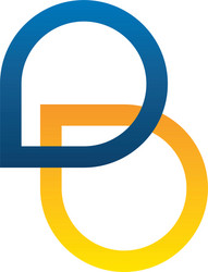 Letter dd round simple logo Royalty Free Vector Image