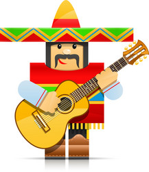 Spanish man origami toy Royalty Free Vector Image