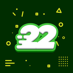 Number 22 3d fast icon Royalty Free Vector Image