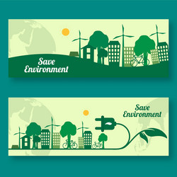 Ecology think green concept based header design Vector Image