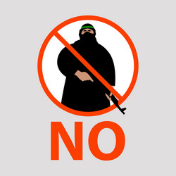 Sign no terrorism flat Royalty Free Vector Image