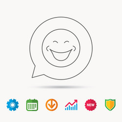 Happy smile icon smiley laugh emoticon sign Vector Image