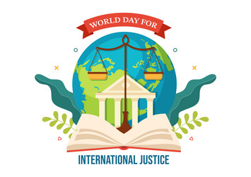 World day for international justice with earth Vector Image