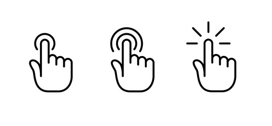 Finger click icon hand push Royalty Free Vector Image