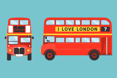 London double decker red bus cartoon Royalty Free Vector