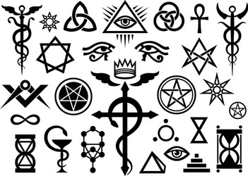 Horned bull skull pentagram occult Royalty Free Vector Image