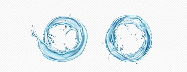 Water circle splash round swirl realistic Vector Image