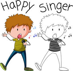 A monkey singer character Royalty Free Vector Image