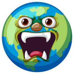 Moon with evil face cartoon Royalty Free Vector Image