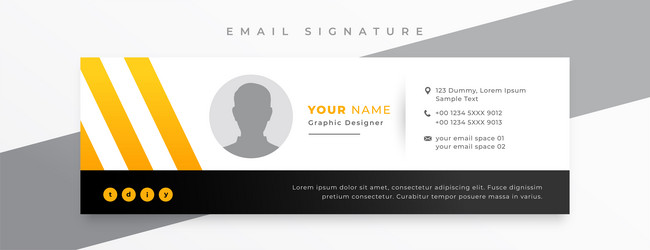 Professional email signature card template Vector Image