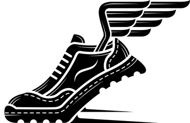 Running Shoe Icon with Wings Royalty Free Vector Image