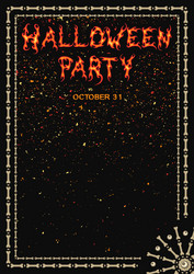 Halloween menu with text frame made of bones Vector Image