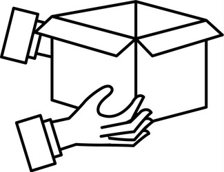 Hands with carton box Royalty Free Vector Image