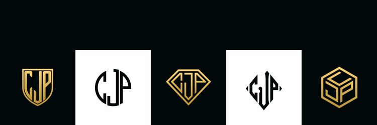 Initial letters ifj logo designs bundle Royalty Free Vector