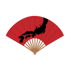 Oriental japan fan isolated on white background Vector Image