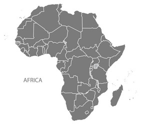 Flat design map of africa with details Royalty Free Vector