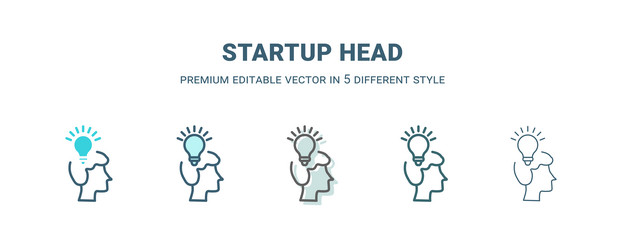 Startup project search icon in 5 different style Vector Image