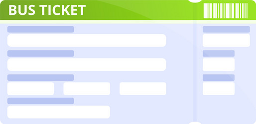 Bus ticket icon cartoon style Royalty Free Vector Image