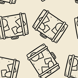 Cute cartoon suitcase doodles seamless border Vector Image
