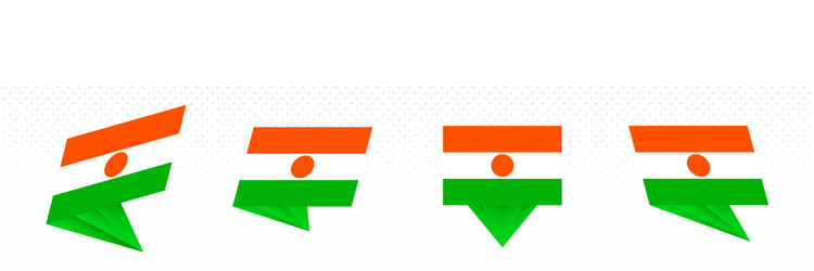 Niger flag in vertical design Royalty Free Vector Image