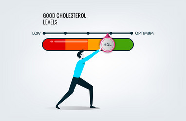 Cholesterol level meter gauge with arrow Vector Image
