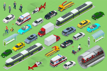 Transport traffic realistic composition Royalty Free Vector
