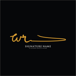Letter wr signature logo template Royalty Free Vector Image