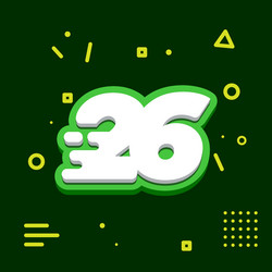 Number 26 3d fast icon Royalty Free Vector Image