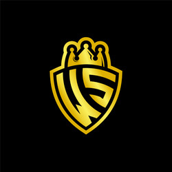 Ws monogram logo with shield shape design template
